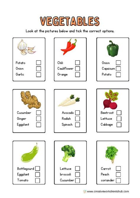 Fruits And Vegetable Worksheets For Kindergarteners Creativeworksheetshub Vegetables Fruits