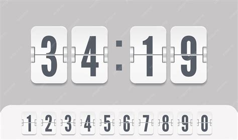 Premium Vector White Scoreboard Number Font Vector Modern Ui Design Of Retro Time Meter With