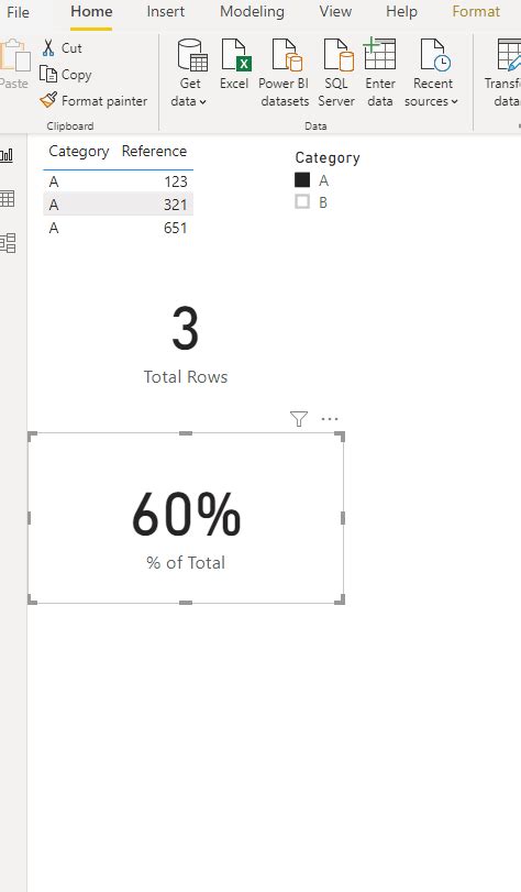 Powerbi Power Bi Using A Card To Show Percentage Of Grand Total