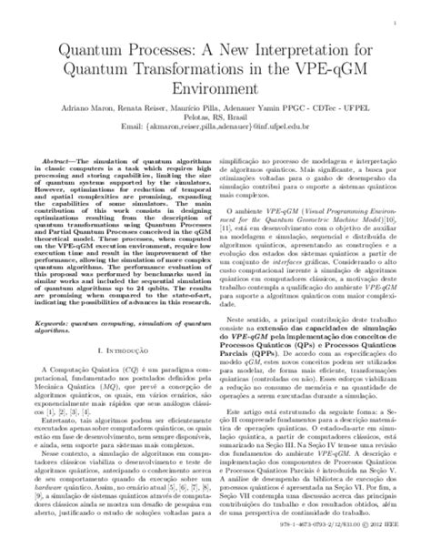 Pdf Quantum Processes A New Interpretation For Quantum Transformations In The Vpe Qgm Environment