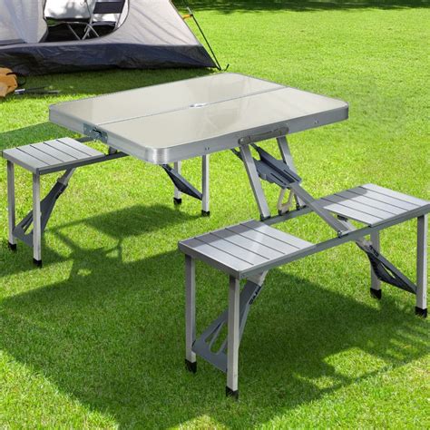 Weisshorn Camping Table With Chairs Folding Outdoor Picnic Beach Bbq 8