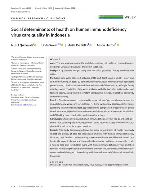 Social Determinants Of Health On Human Immunodeficiency Virus Care Quality In Indonesia