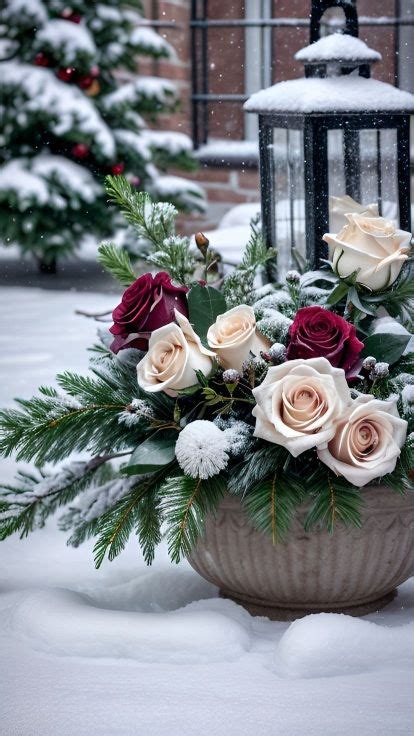 Розы в корзине Immagini Di Natale Bellissimi Fiori Fiori