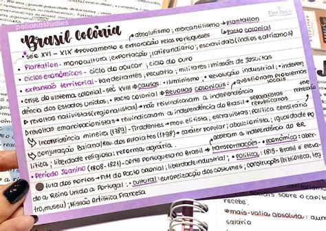 PerÍodo Colonial Notas De Estudo Mapa Mental Métodos De Ensino