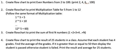 Solved Create Flow Chart To Print Even Numbers From 2 To 100 Print 2