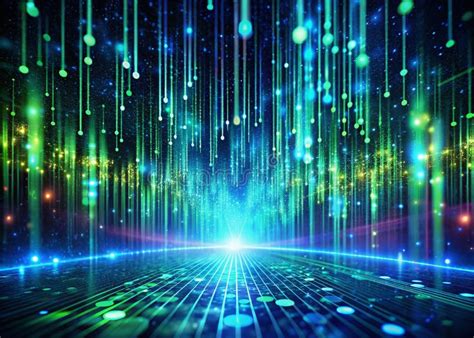 Dynamic Binary Code Stream A Futuristic Visualization Of Data Flow And