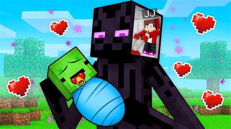 JJ Control Enderman MIND To ADOPT Mikey In Minecraft Maizen Minecraft Videos