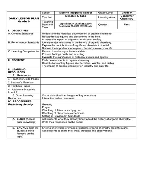 Dlp Con Chem Q1 Week 2 D 3 4 Perf Task Historical Dev Pdf Learning