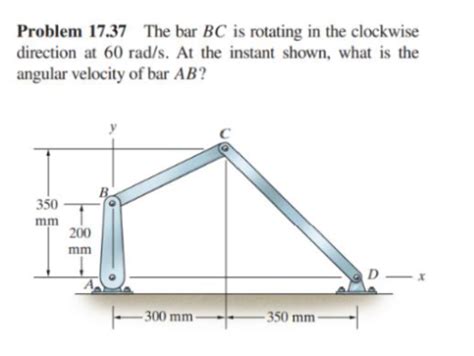 Solved Problem 17 37 The Bar BC Is Rotating In The Chegg Com