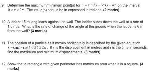 Determine The Maximum Minimum Point S For Chegg