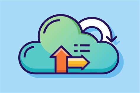 A Customizable Illustration Shows A Cloud With Arrows Indicating Data Transfer And A Circular