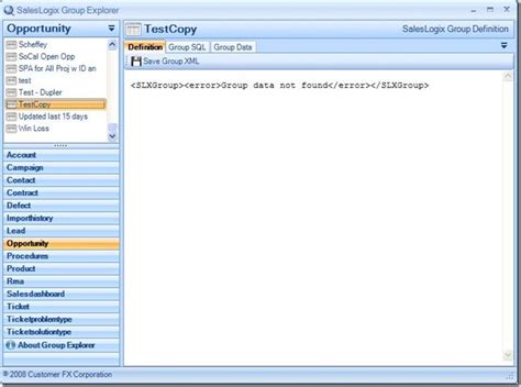 Unable To Open A Main View In The Saleslogix 75 Web Client Customer Fx