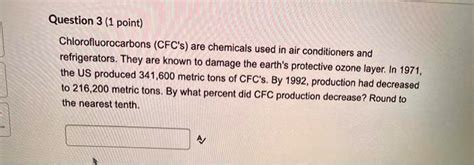 solved chlorofluorocarbons cfcs are chemicals used in air