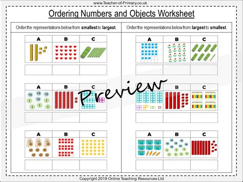 Ordering Objects And Numbers Year 2 Teaching Resources