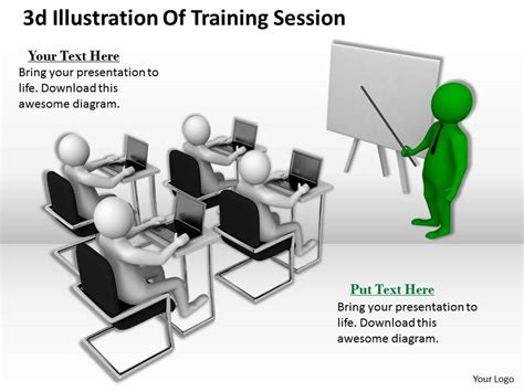 1013 3d Illustration Of Training Session Ppt Graphics Icons Powerpoint