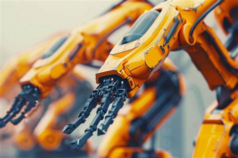 D Rendering Robotic Machines With Conveyor Line Premium Ai Generated Image