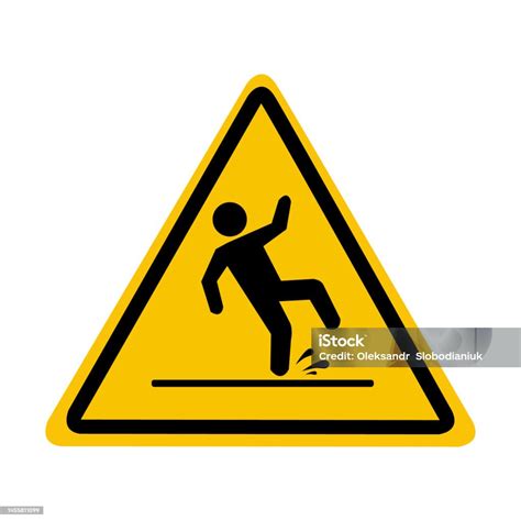 미끄러운 젖은 바닥 떨어지는 사람은 노란색 삼각형에 강조 표시됩니다 주의 및 경고 가을에 대한 스톡 벡터 아트 및 기타 이미지 가을 거리 거친 Istock