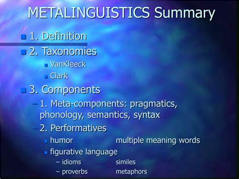 Ppt Metalinguistics Powerpoint Presentation Free Download Id1277116