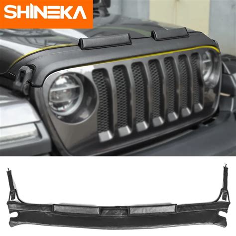 Shineka 자동차 커버 지프 랭글러 Jl 2018 블랙 Pu 가죽 엔진 커버 전면 후드 프로텍터 액세서리자동차 커버 Aliexpress
