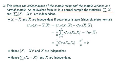 Proof Of Independence Of Normal Sample Means And Variance Using
