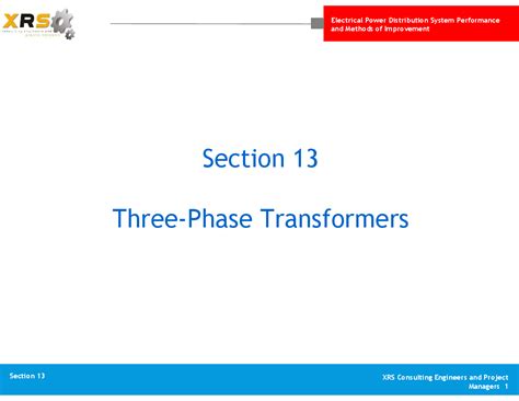 Power Distribution Three Phase Transformers Ppt Slide Deck