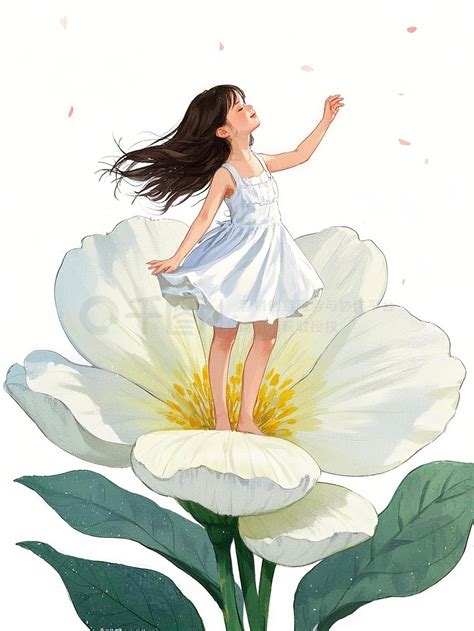 简约清新ai数字艺术 简约清新站在花里的小女孩插画 Ai插画免费下载png格式1536像素编号71221434 千图网