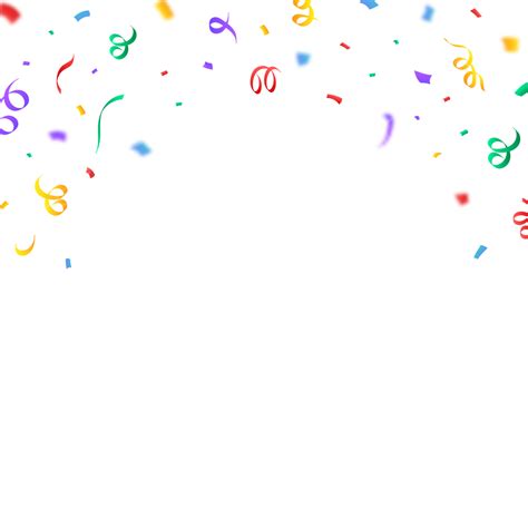 투명 한 배경 축제 기념일 생일 축하 요소에 고립 된 다채로운 색종이와 리본 떨어지는 Png 벡터 리본 일러스트 명절 일러스트