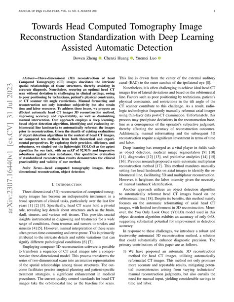 Pdf Towards Head Computed Tomography Image Reconstruction Standardization With Deep Learning