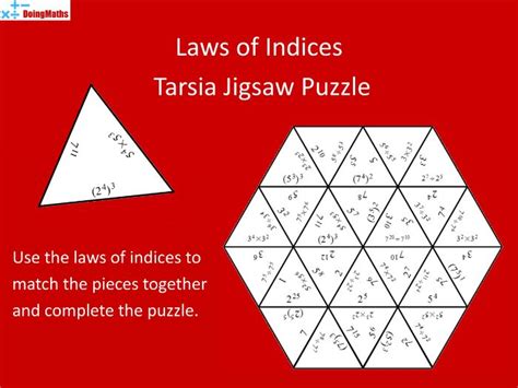 Laws Of Indices Tarsia Jigsaw Puzzle Teaching Resources