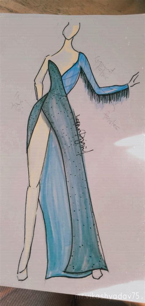 💙sketch Vs When Worn 💙 This Piece Was Worn By A Candidate During The Mr And Ms Deped Pageant