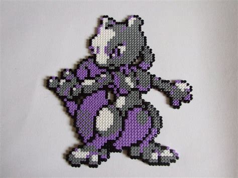 Mewtwo By Hama Girl Pixel Art Grid Ghost Type Pokemon Pixel Art