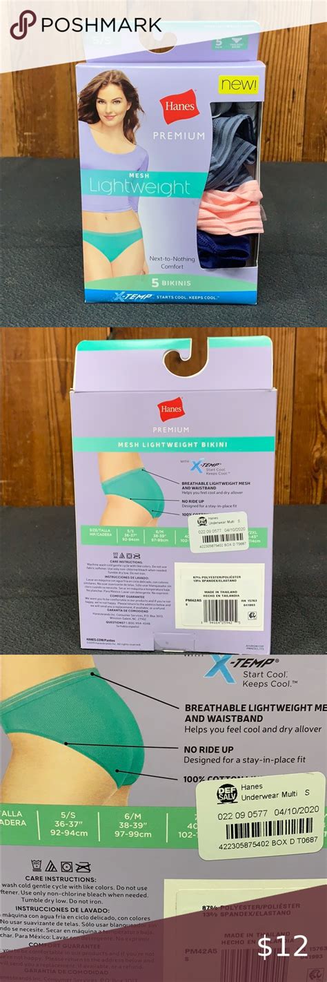 Hanes Premium 5 Bikinis Stay Cool And Dry With Breathable Mesh