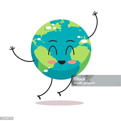 귀여운 지구 캐릭터 흔들리는 손 만화 마스코트 글로브 인물 지구 개념 고립 저장 가공의 인물에 대한 스톡 벡터 아트 및 기타 이미지 가공의 인물 개념 구 Istock