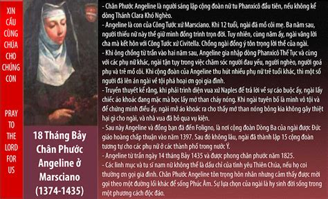 18 Tháng Bảy Chân Phước Angeline ở Marsciano 1374 1435 Huynh ĐoÀn