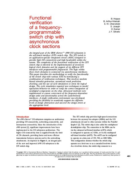 Pdf Functional Verification Of A Frequency Programmable Switch Chip With Asynchronous Clock