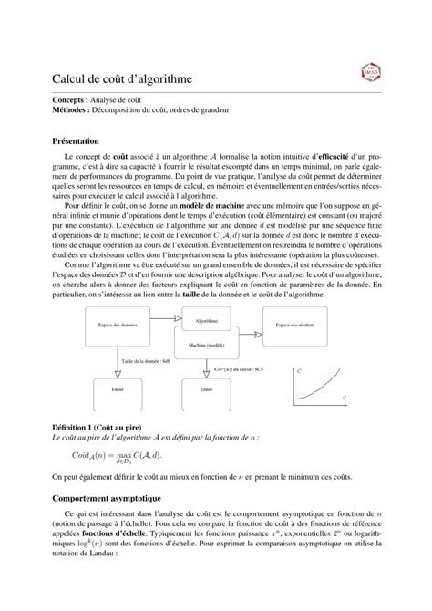 Pdf Calcul De Coût Dalgorithme Mescal Projectmescalimagfr