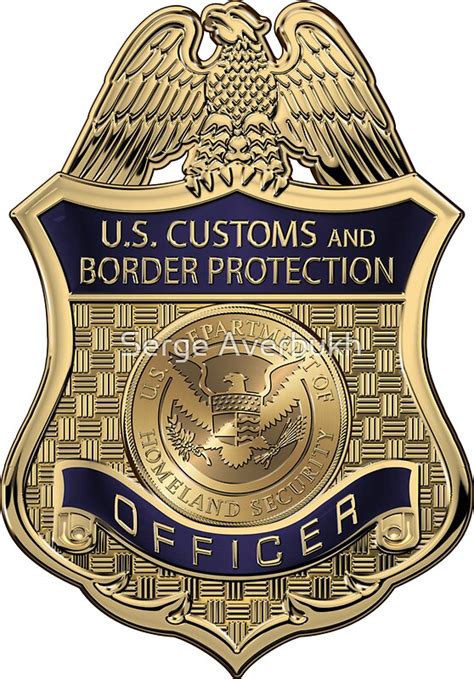 U S Customs And Border Protection Cbp Officer Badge Over White