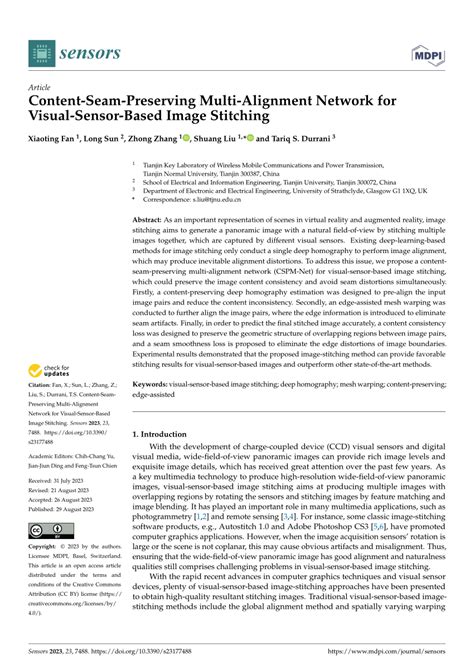 Pdf Content Seam Preserving Multi Alignment Network For Visual Sensor Based Image Stitching