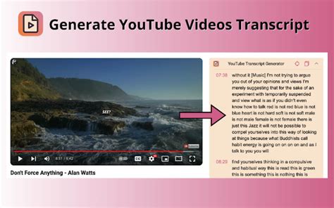 YouTube Transcript Generator Google Chrome 용 확장 프로그램 다운로드