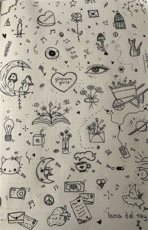 نقاشی دارک Dibujos Hípster Pegatinas Bonitas Ilustraciones Florales