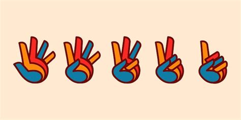 Premium Vector Hands Showing Numbers Hand Gesture Count 1 2 3 4 And 5