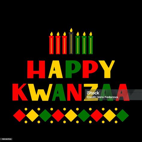 행복 한 Kwanzaa 타이포그래피 포스터입니다 아프리카계 미국인 휴일입니다 인사말 카드 배너 엽서 전단지 스티커 등에 대 한