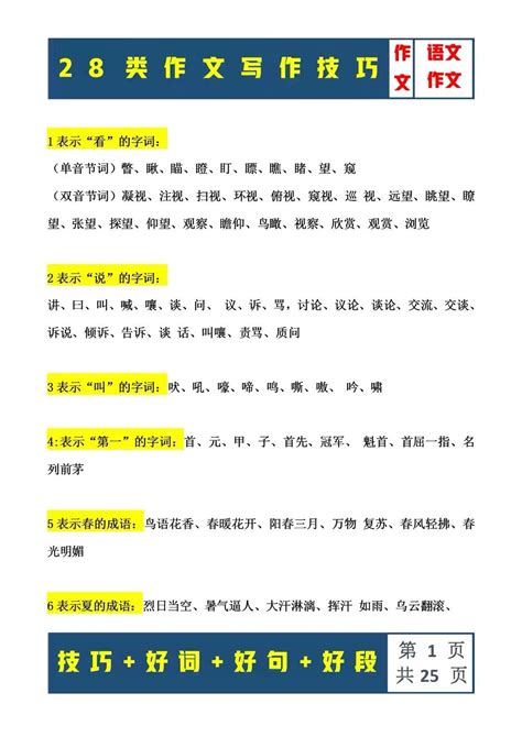 作文技巧28类写作手法合集大全 好词好句好段汇总 知乎