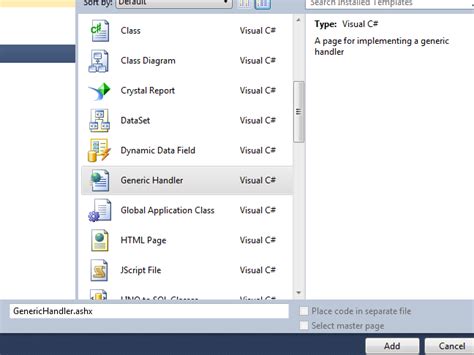 How To Create Generic Handlers Application In Aspnet Mynet Tutorials