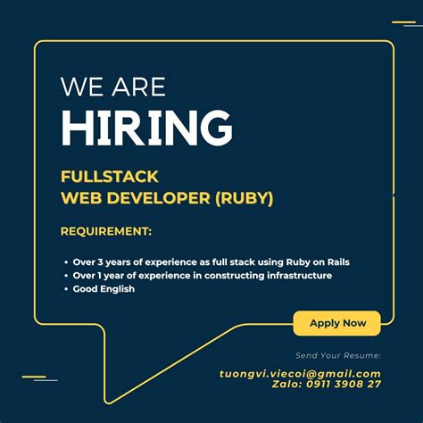 lê vi on linkedin [quận 1 hcmc] tuyển dụng fullstack web developer ruby salary upto…