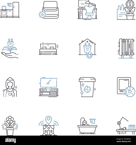 Intelligent Habitat Line Icons Collection Automation Smart Innovative Sustainable