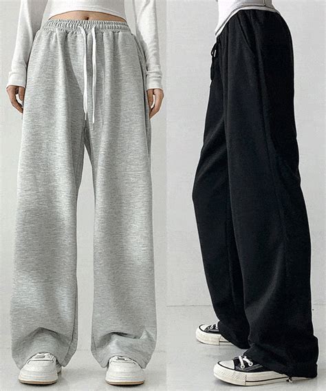 당일발송 조거가능 남녀공용 2단사이즈 오버핏 비비드 스트링 와이드 트레이닝팬츠 허리밴딩 투웨이 캐주얼 데일리 6color 에이블리