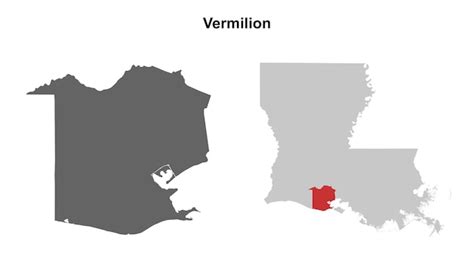 Premium Vector Vermilion Parish Louisiana Blank Outline Map Set