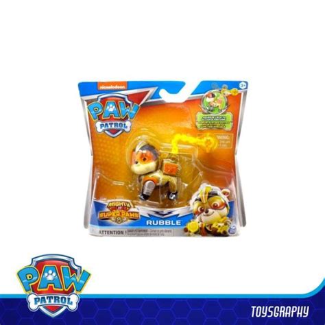 Promo Paw Patrol Mighty Pups Super Paws Rubble Action Figure