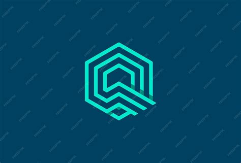 추상 문자 Q 로고 육각형 선으로 구성된 현대 문자 Q 벡터 그림 프리미엄 벡터